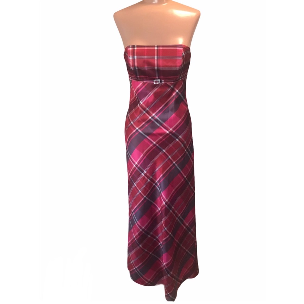 Vintage 1980s Dessy Plaid Prom Dress - Gem